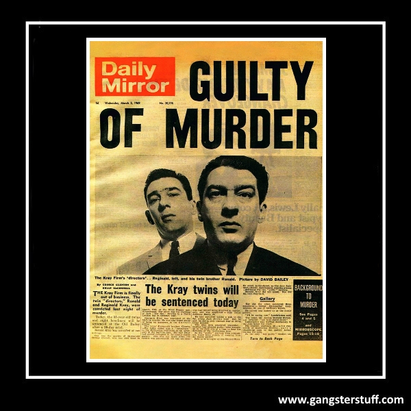 LARGE A3 SIZE KRAY TWINS “GUILTY” NEWPAPER HEADLINE POSTER – Gangster Stuff