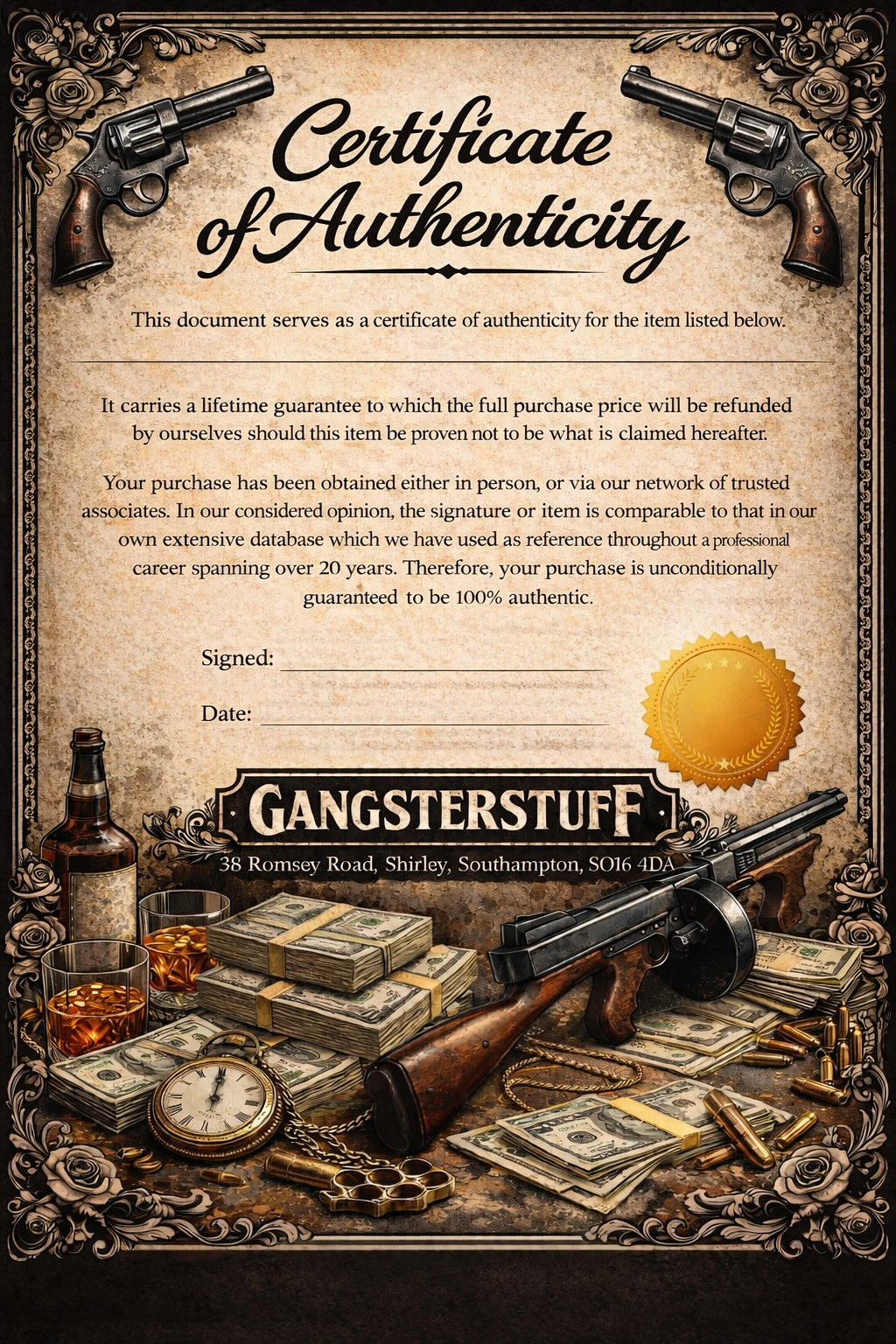 HAND SIGNED EDDIE RICHARDSON & MAD FRANKIE FRASER NOTE – Gangster Stuff